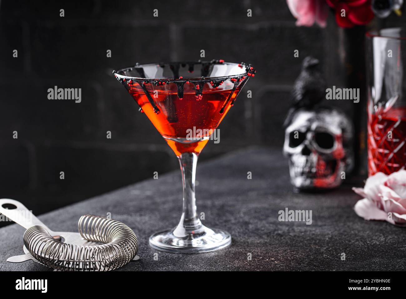 Spooky red Halloween monster cocktail Stock Photo - Alamy