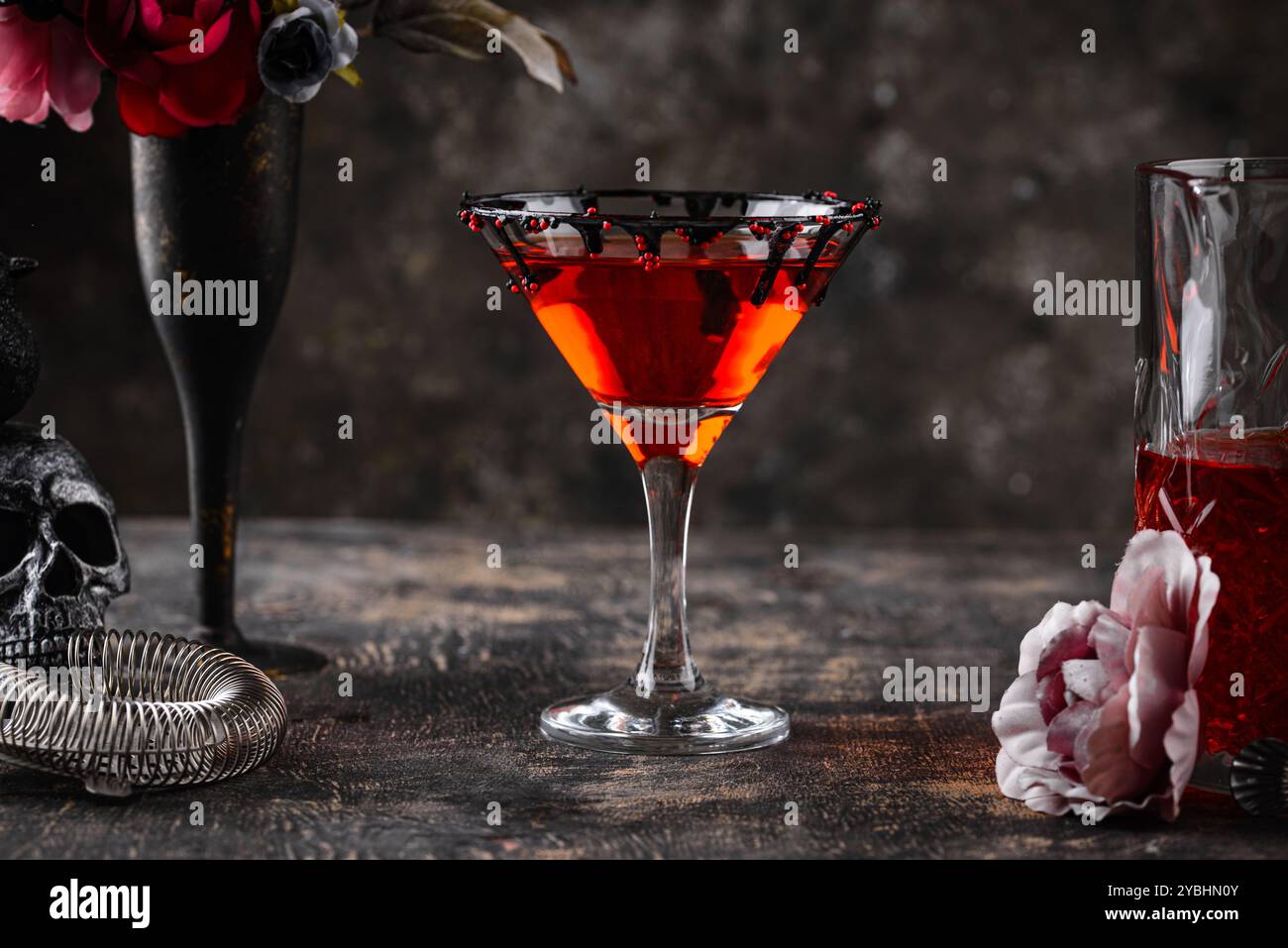 Spooky red Halloween monster cocktail Stock Photo - Alamy