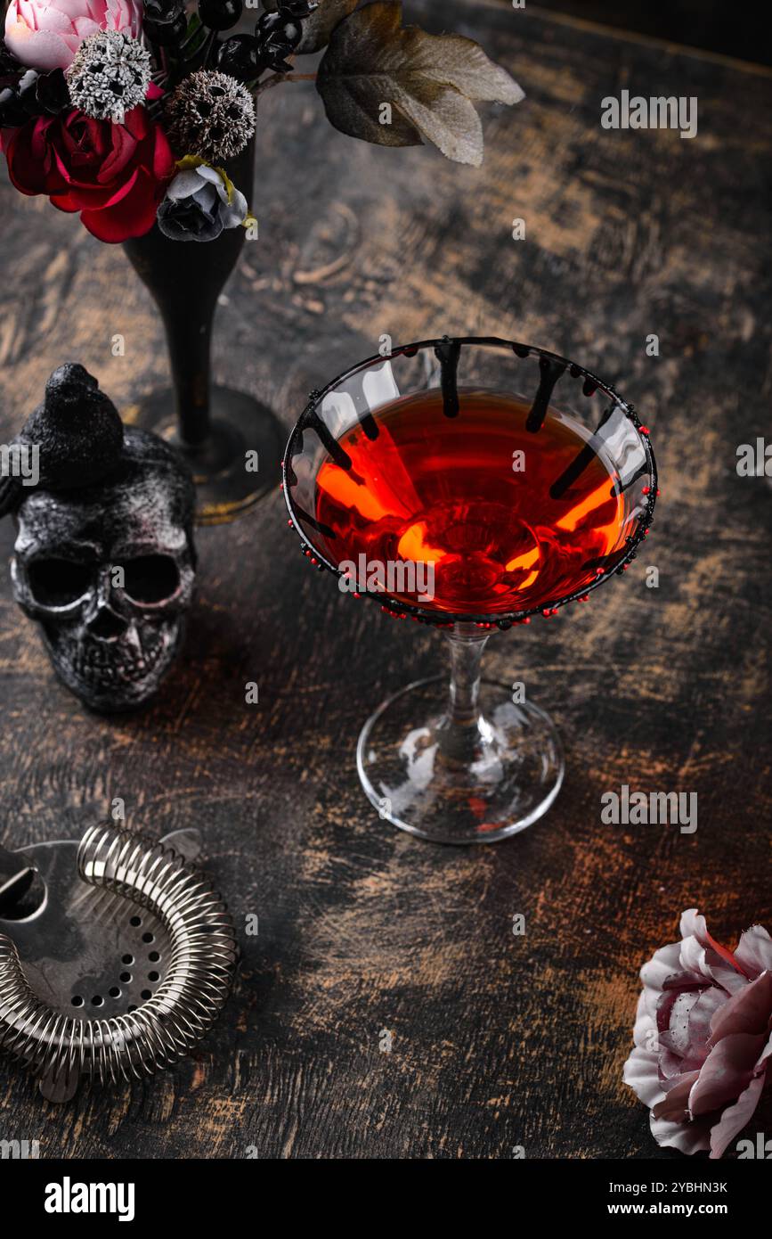 Spooky red Halloween monster cocktail Stock Photo - Alamy