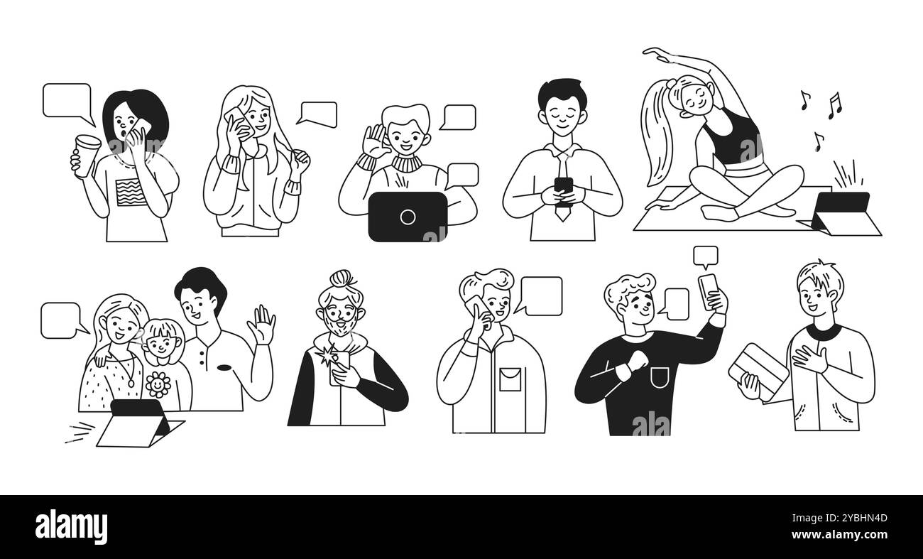 People gadgets Black and White Stock Photos & Images - Alamy