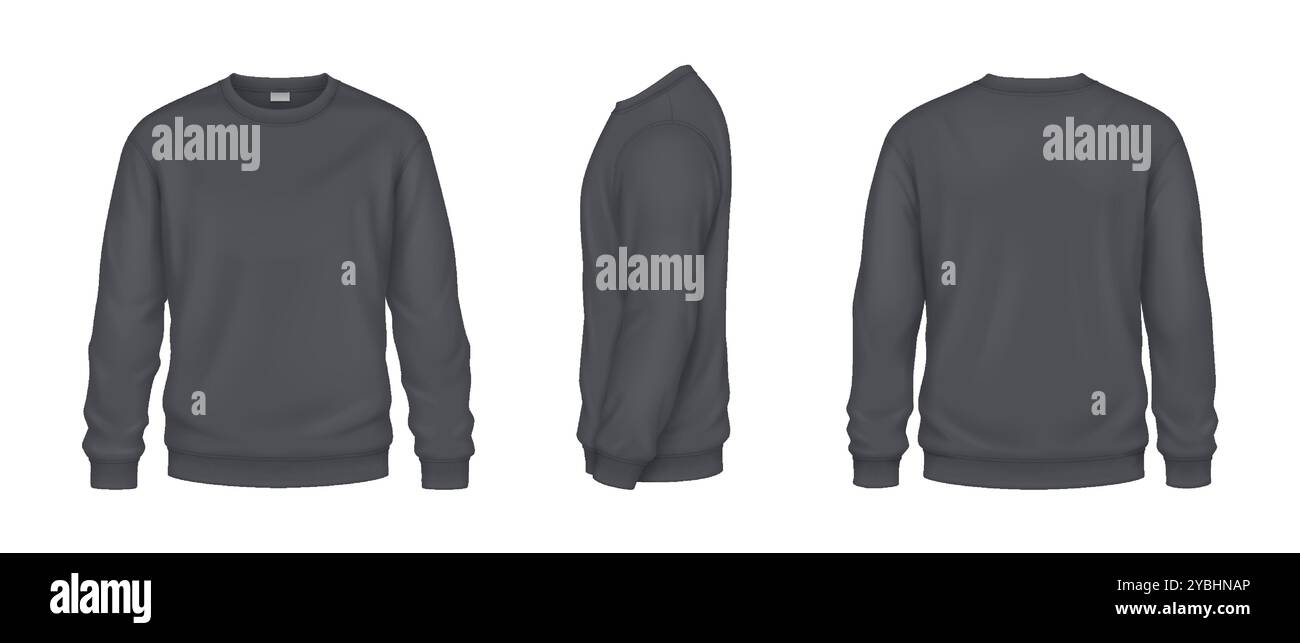 Sweatshirts front and back view template hi-res stock photography and ...