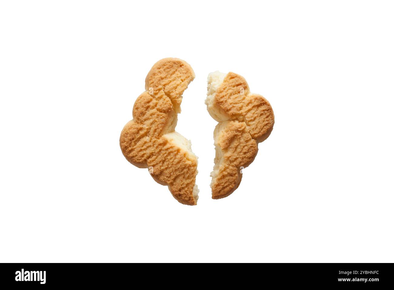 Single isolated broken biscuit in white background Stock Photo - Alamy