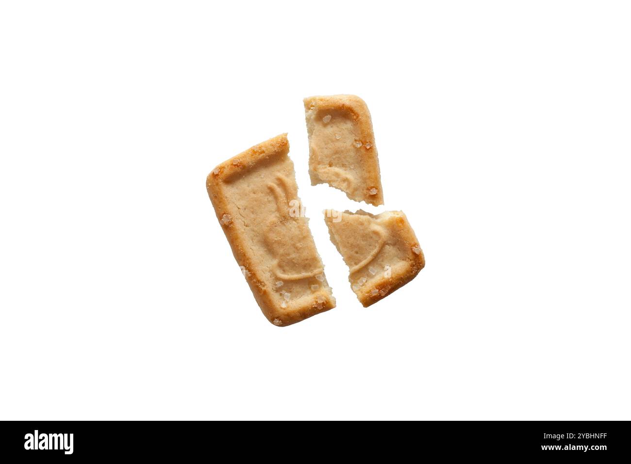 Single isolated broken biscuit in white background Stock Photo - Alamy