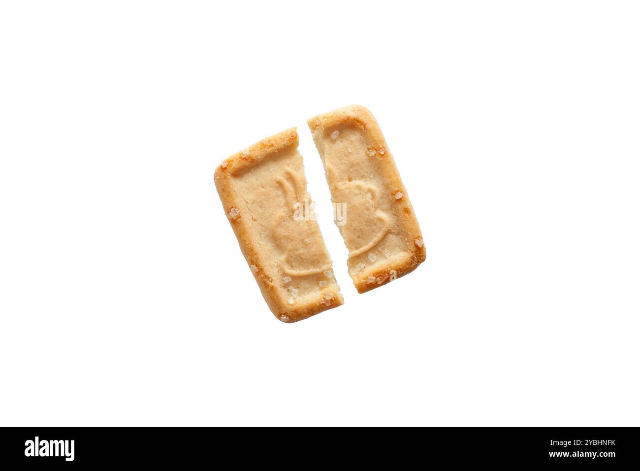 Single isolated broken biscuit in white background Stock Photo - Alamy