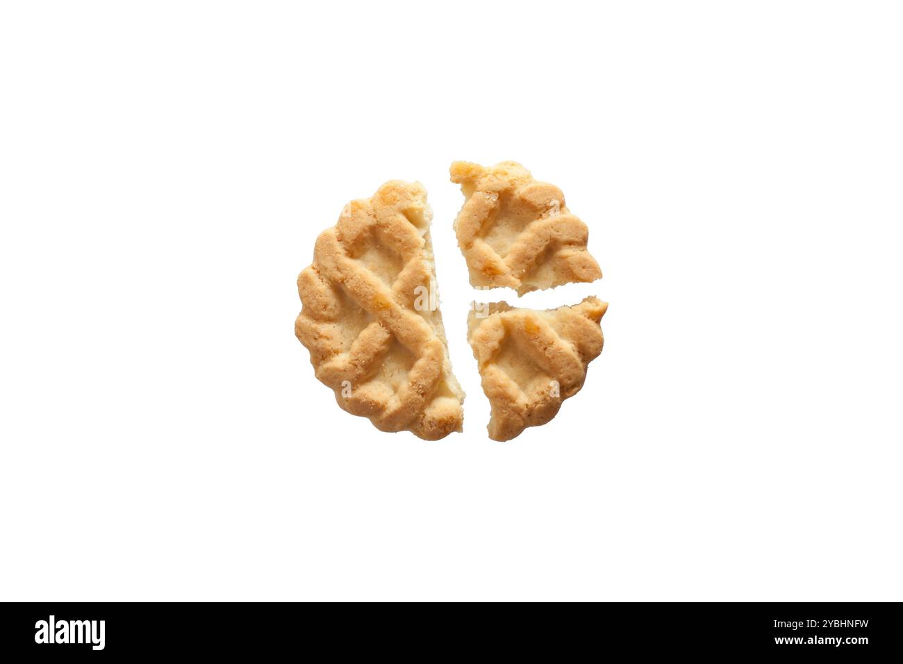 Single isolated broken biscuit in white background Stock Photo - Alamy