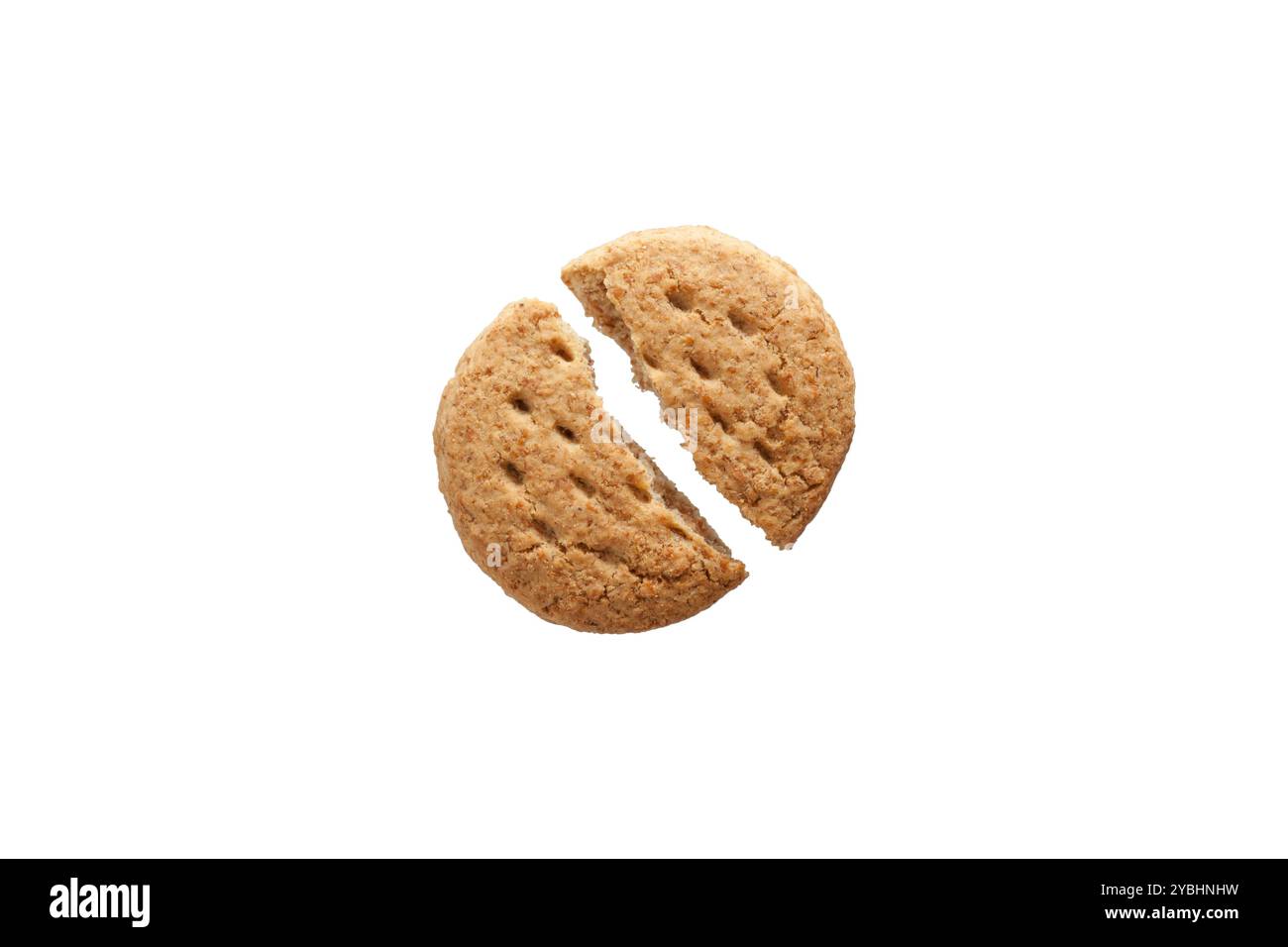 Single isolated broken biscuit in white background Stock Photo - Alamy