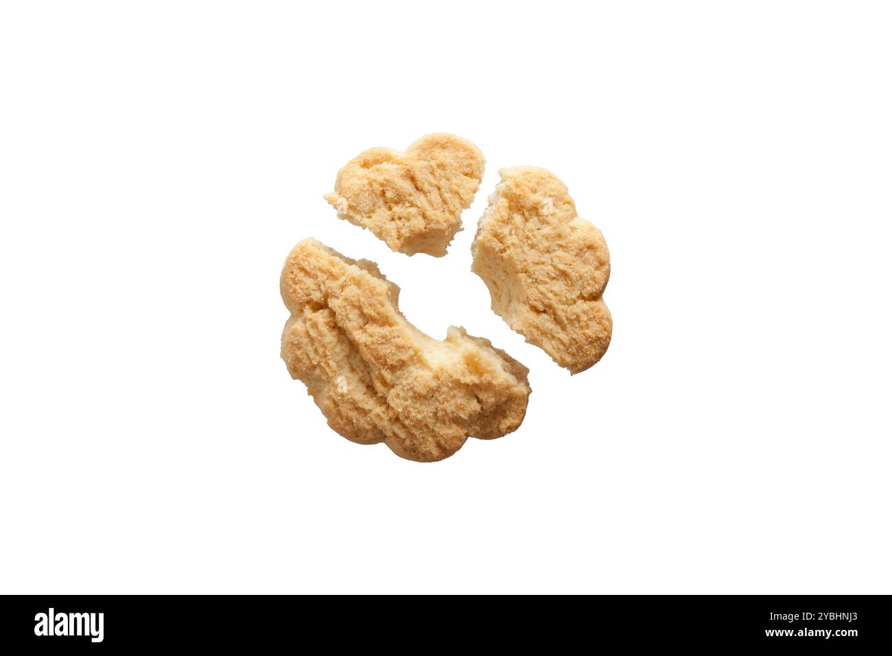 Single isolated broken biscuit in white background Stock Photo - Alamy