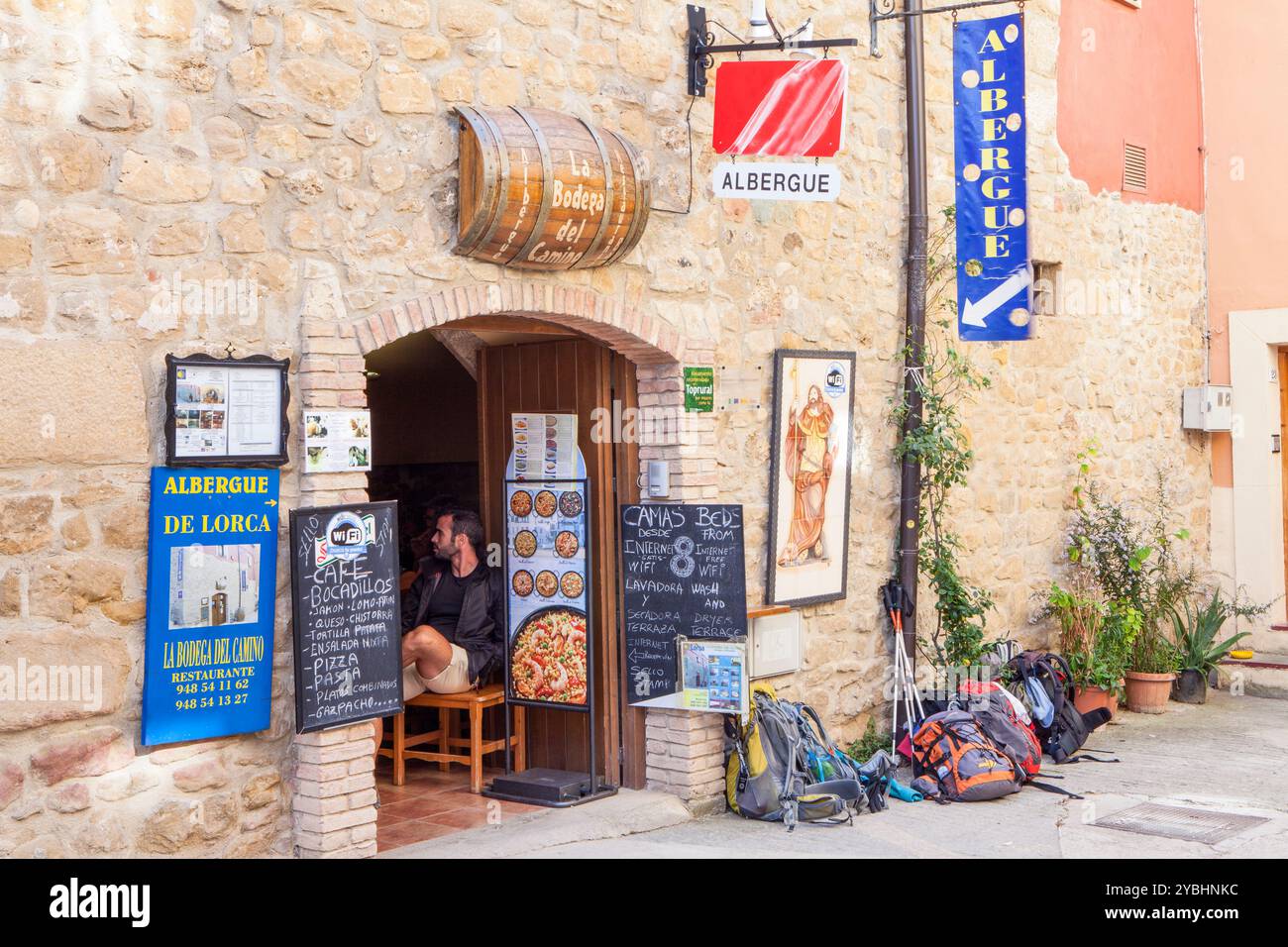St. James way; Hostel at Lorca, Navarra, Spain Stock Photo - Alamy