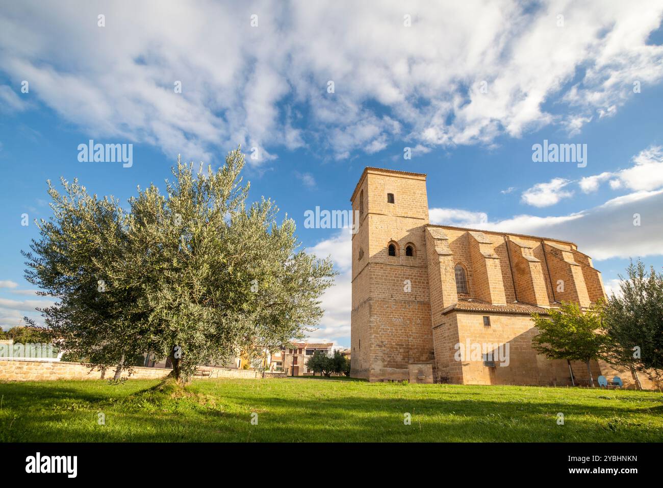 St. James way; Church of Asuncion at Villatuerta, Navarra, Spain Stock ...