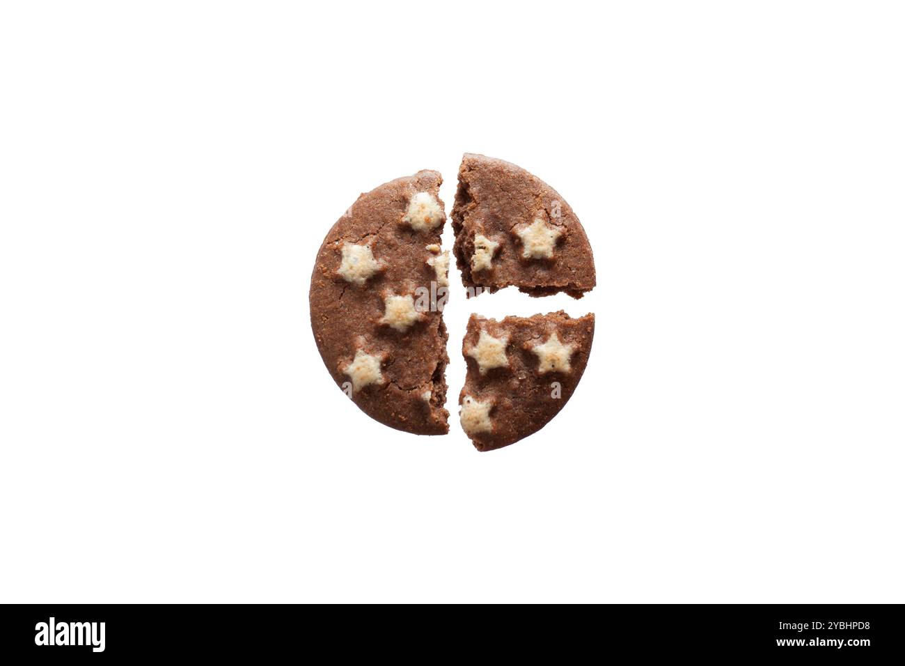 Single isolated broken biscuit in white background Stock Photo - Alamy