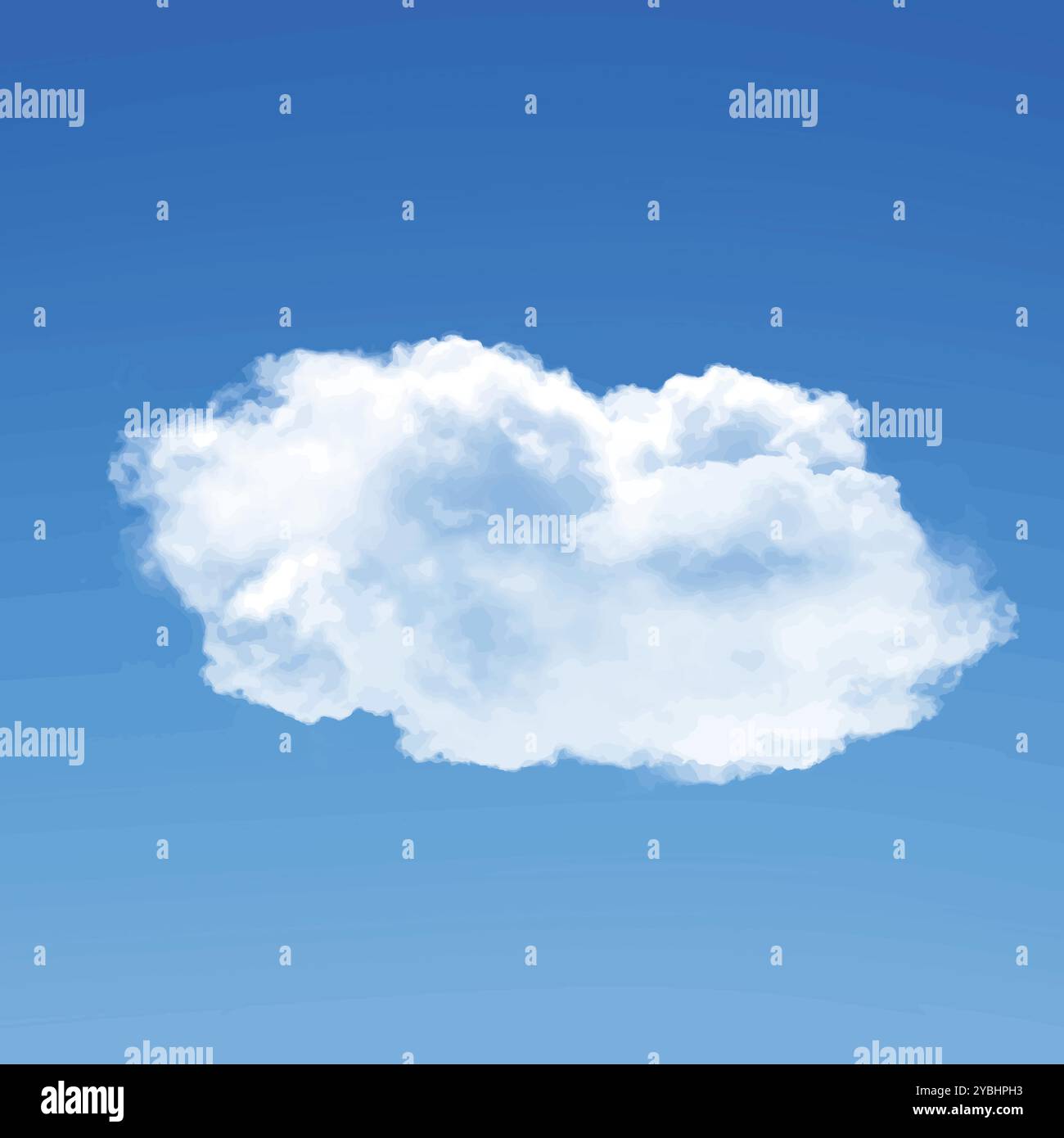 Cloud isolated over blue sky background 3D illustration, realistic ...