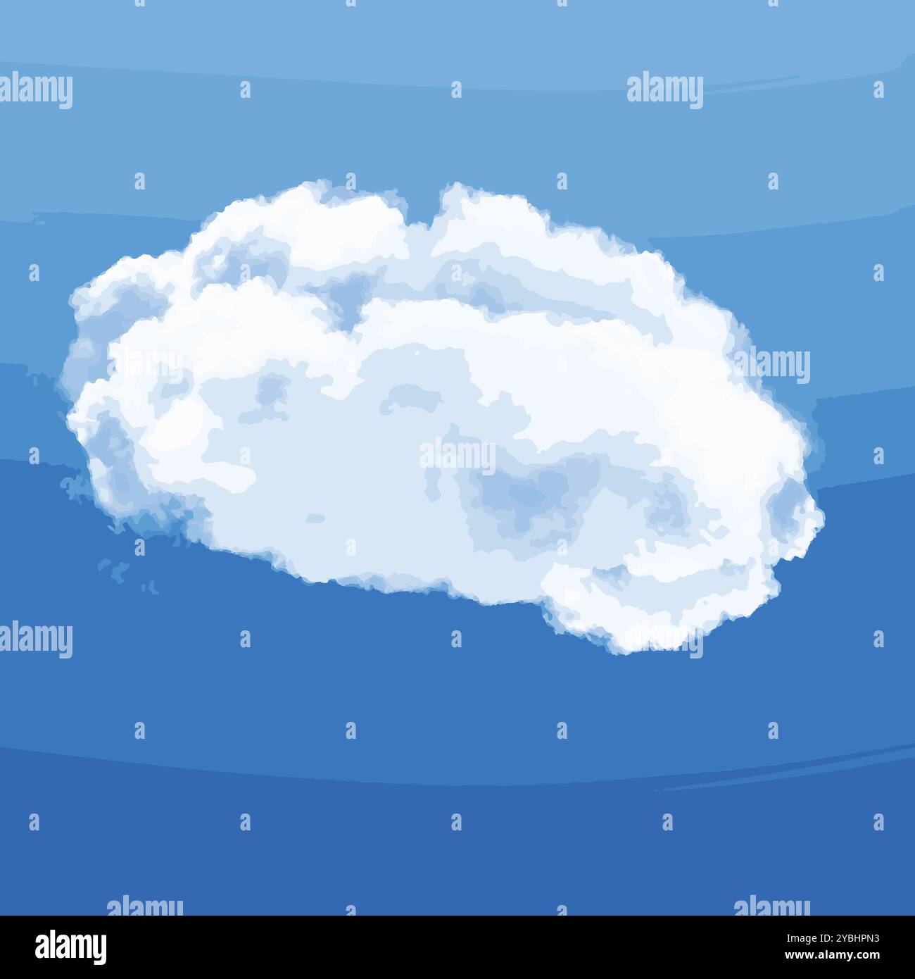 Cloud isolated over blue sky background 3D illustration, realistic ...