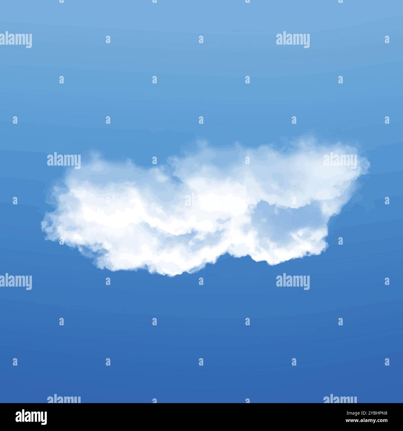Cloud isolated over blue sky background 3D illustration, realistic ...