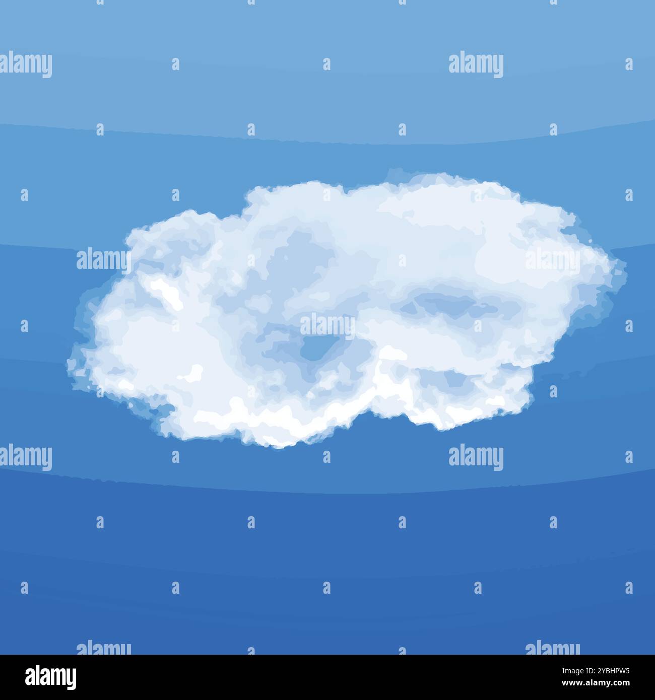 Cloud isolated over blue sky background 3D illustration, realistic ...