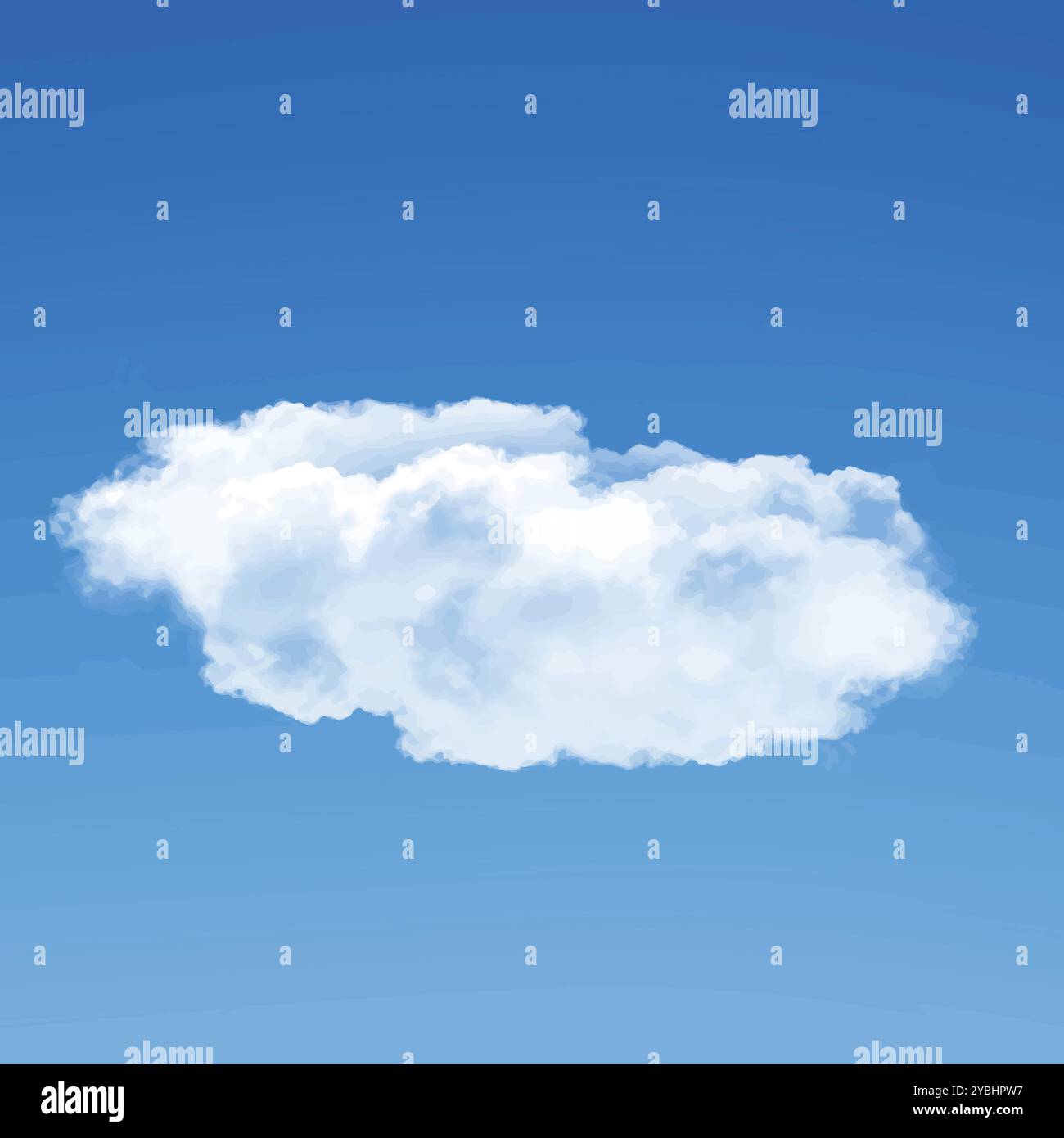Cloud isolated over blue sky background 3D illustration, realistic ...