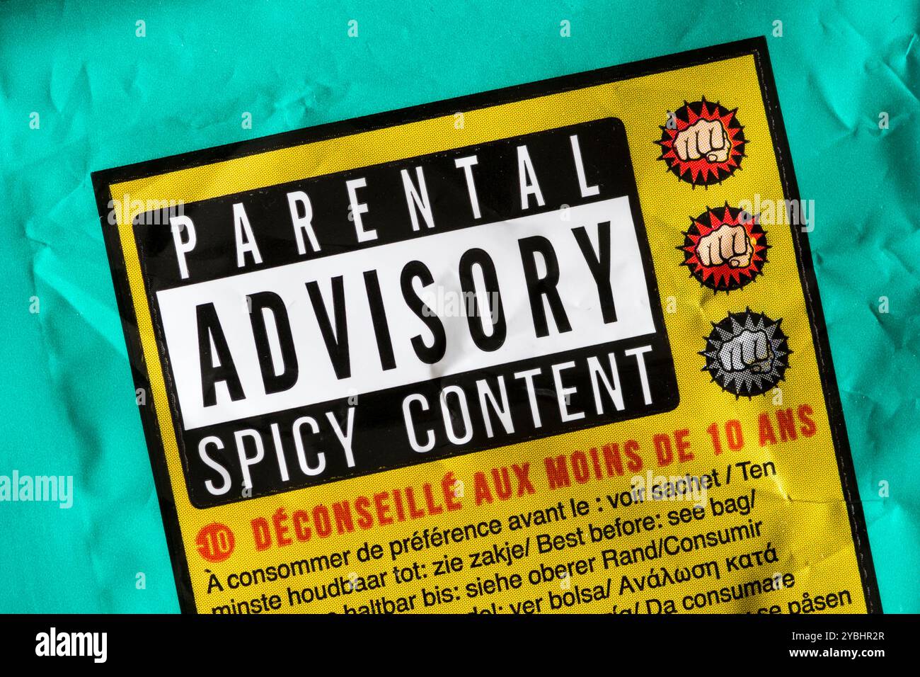 Parental Advisory label on packet of Chili Pepper crisps warns of spicy ...