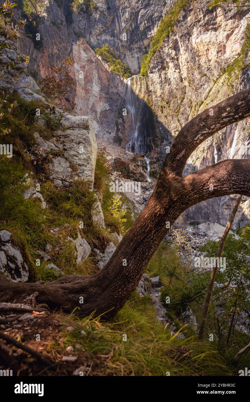 The incredible waterfall Boka in the wild nature and beauty of the ...