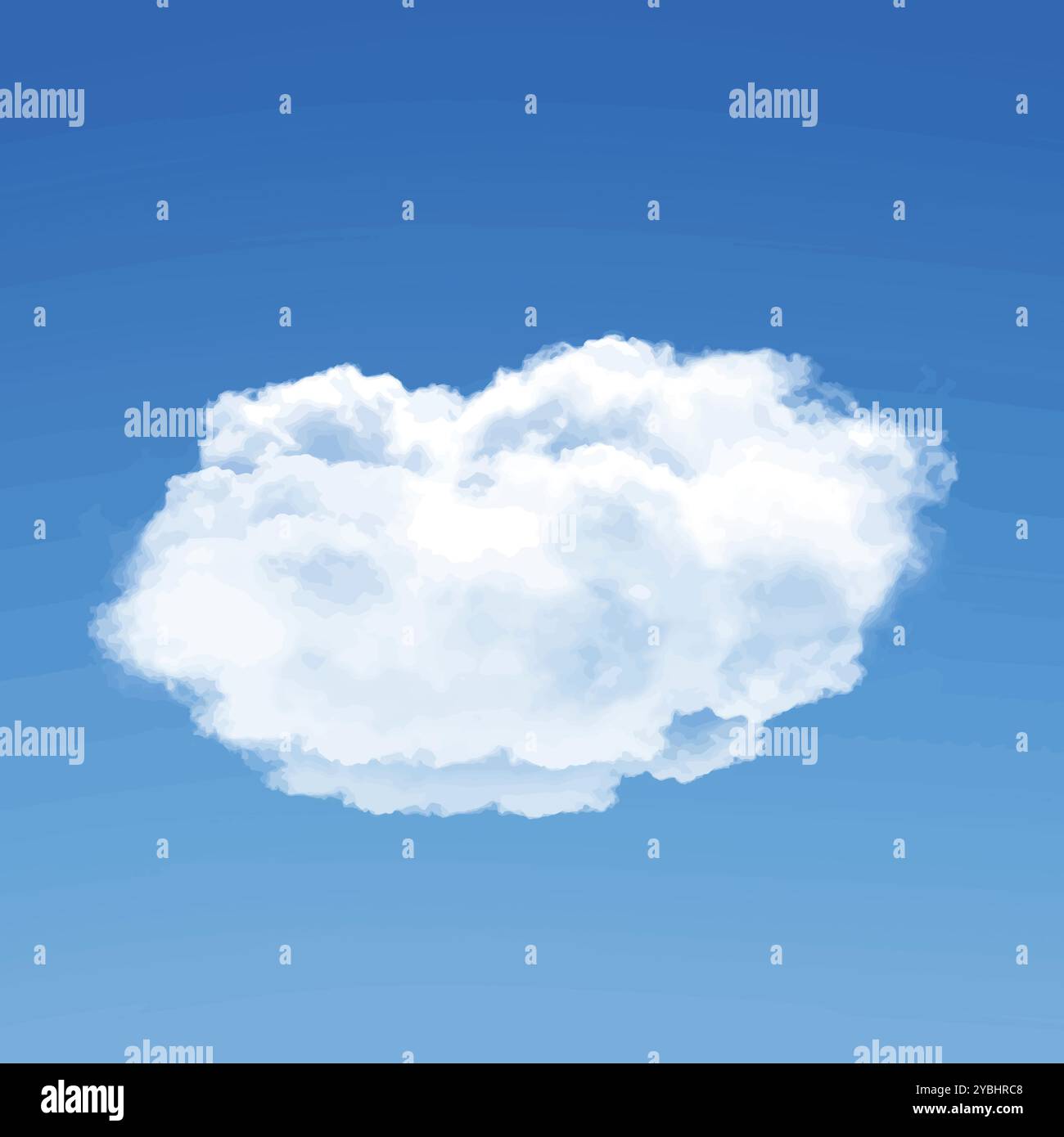Cloud isolated over blue sky background 3D illustration, realistic ...