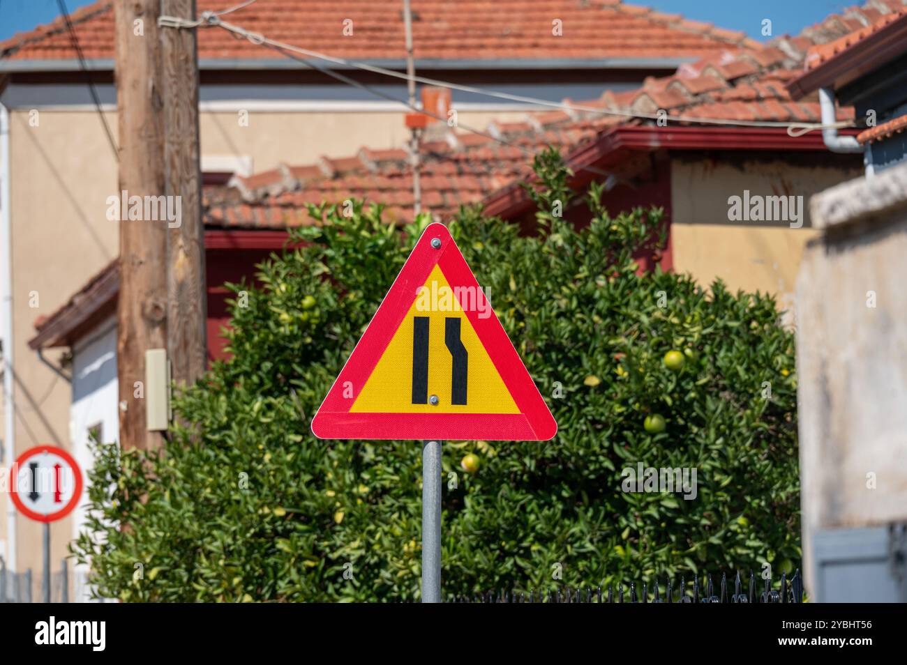Street Signs on a Greek Village Stock Photo - Alamy