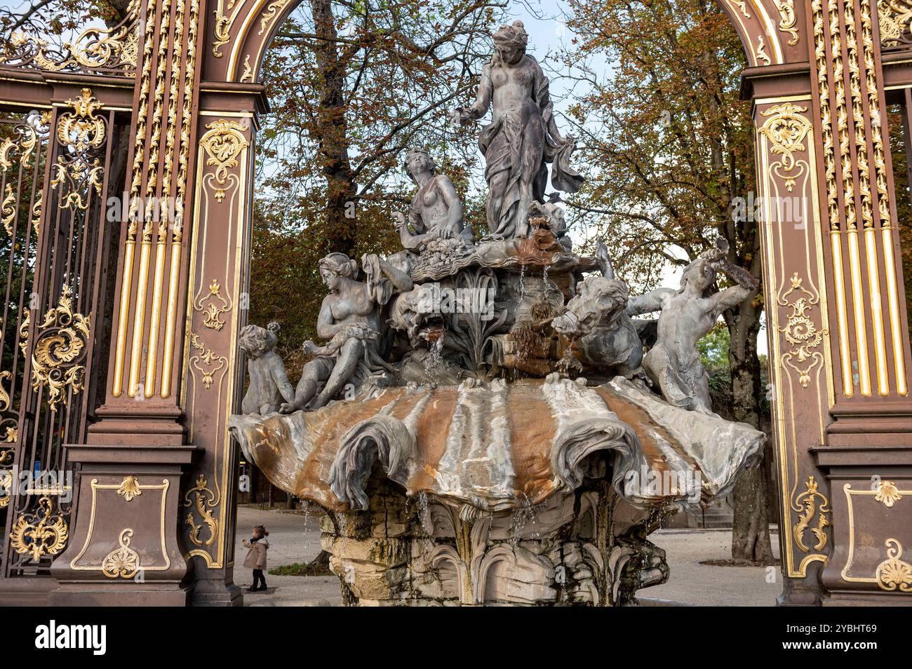Nancy France 27th September 2024. Ornamental fountains in the corners ...