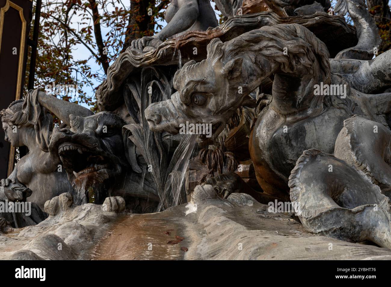 Nancy France 27th September 2024. Ornamental fountains in the corners ...