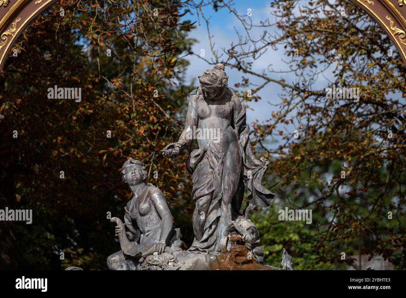Nancy France 28th September 2024. Ornamental fountains in the corners ...
