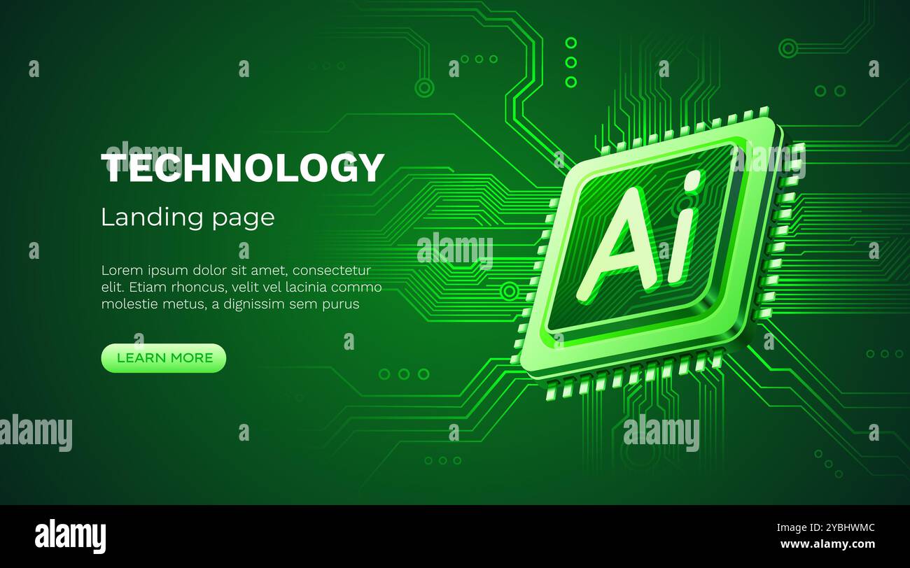Ai chip, innovation tech, ai art technology. Vector illustration Stock ...