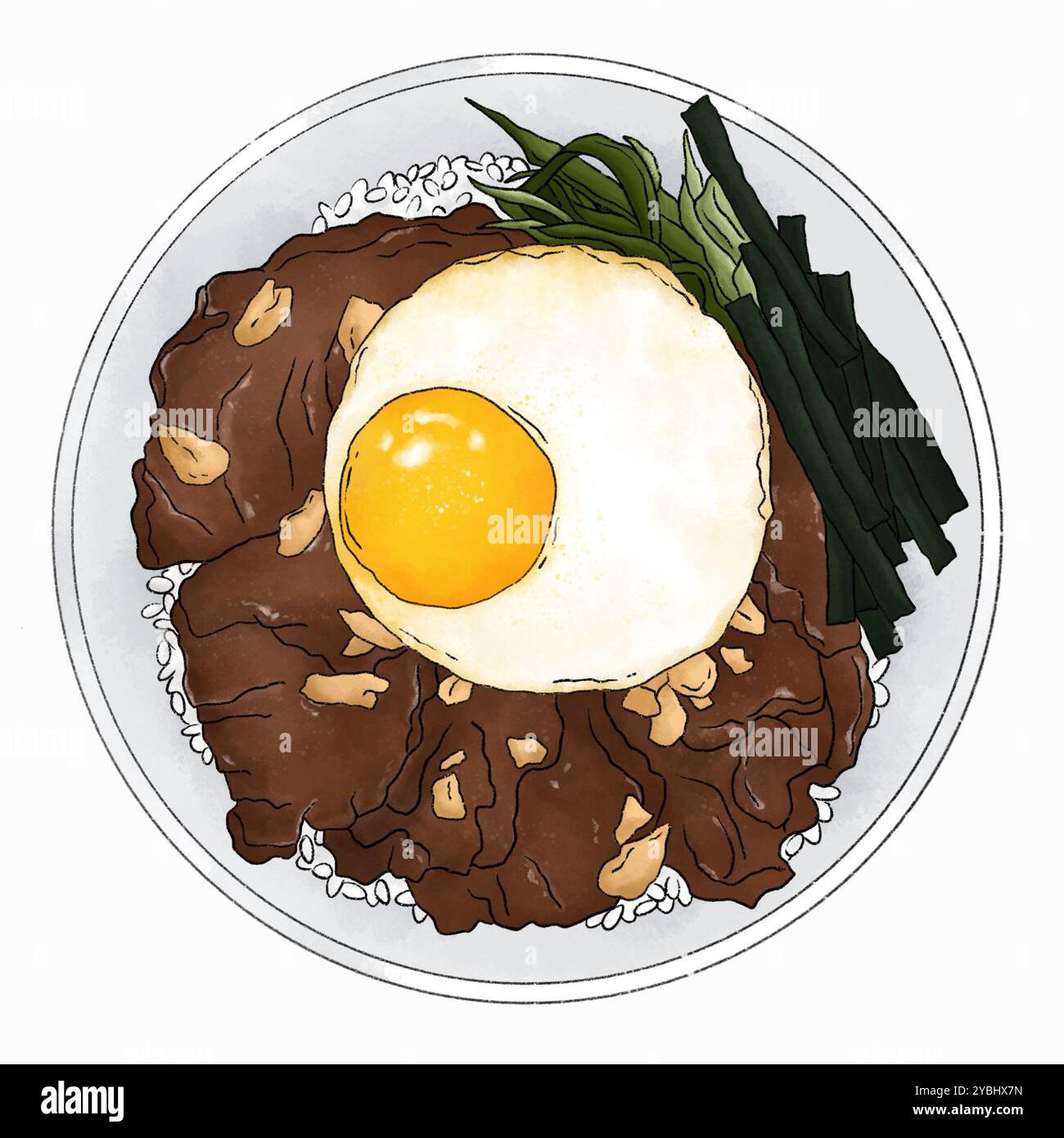 Rice bowl drawing Cut Out Stock Images & Pictures - Alamy