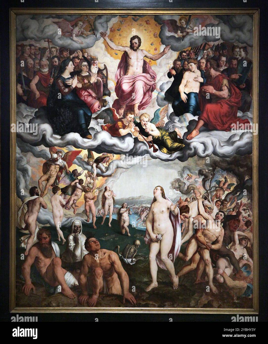 Last Judgement (1551) by Pieter Pourbus (1523– 584).Dutch Flemish Renaissance painter and ...