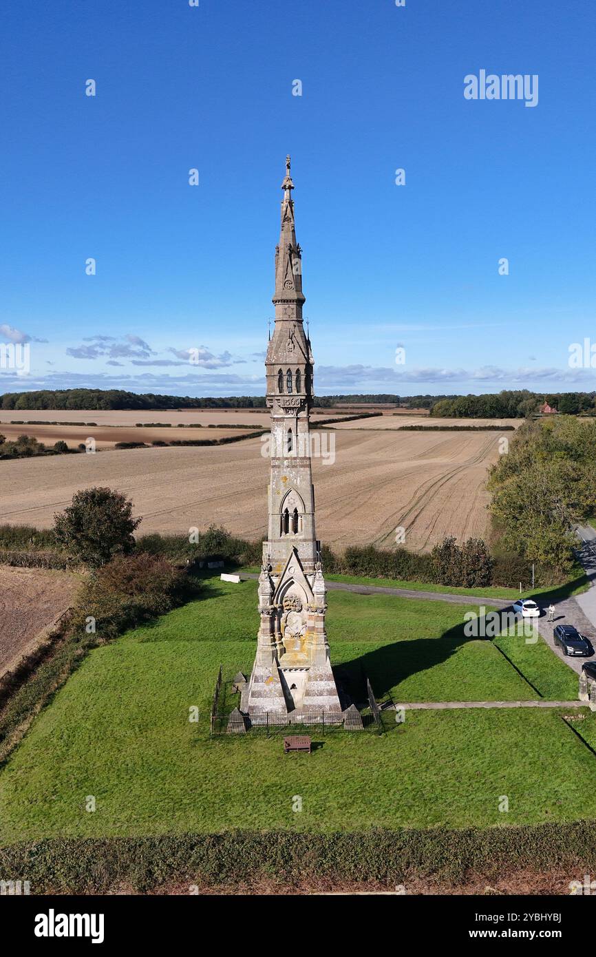 aerial view of Sir Tatton Sykes monument Historical landmark, Garton ...