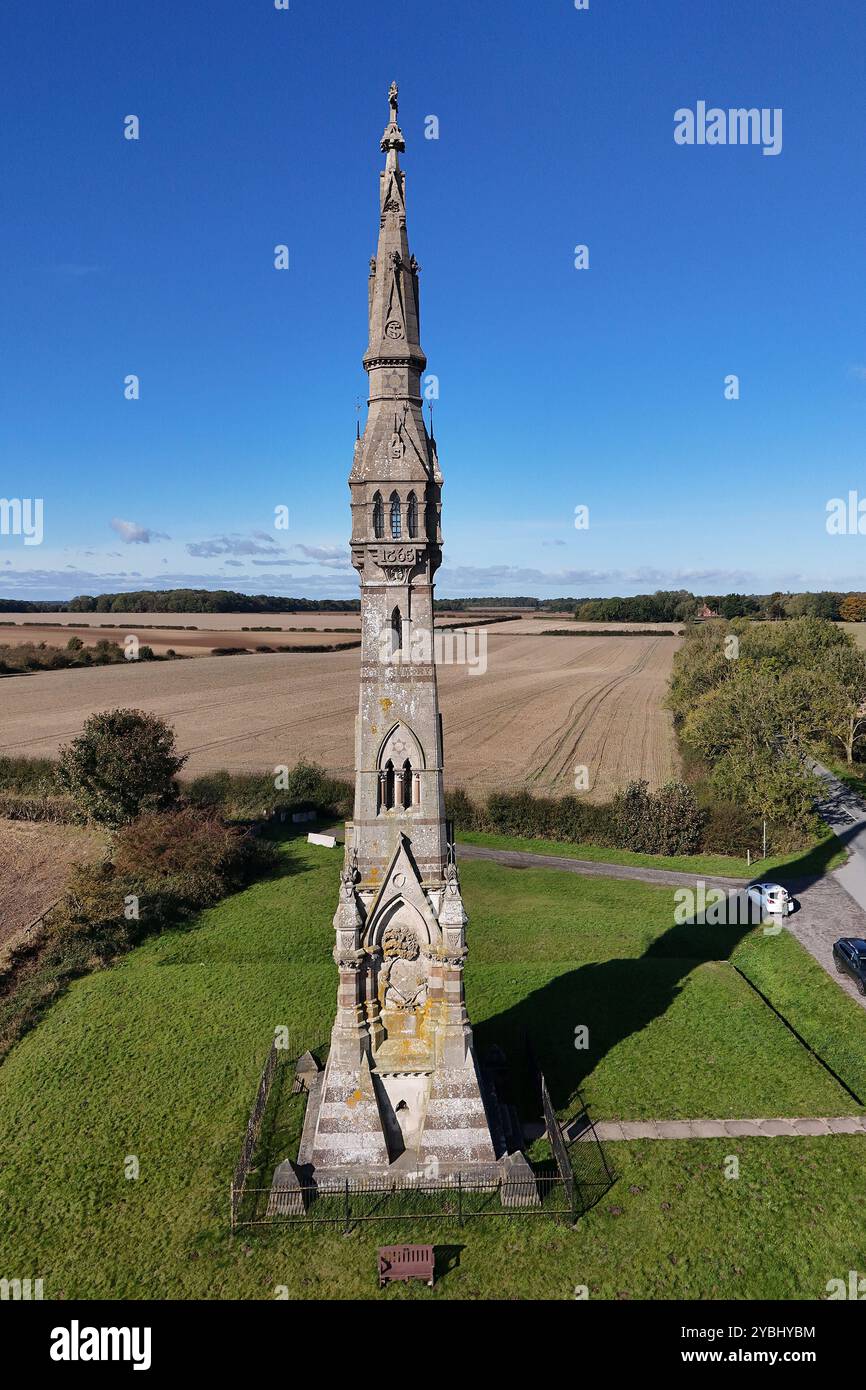 aerial view of Sir Tatton Sykes monument Historical landmark, Garton ...