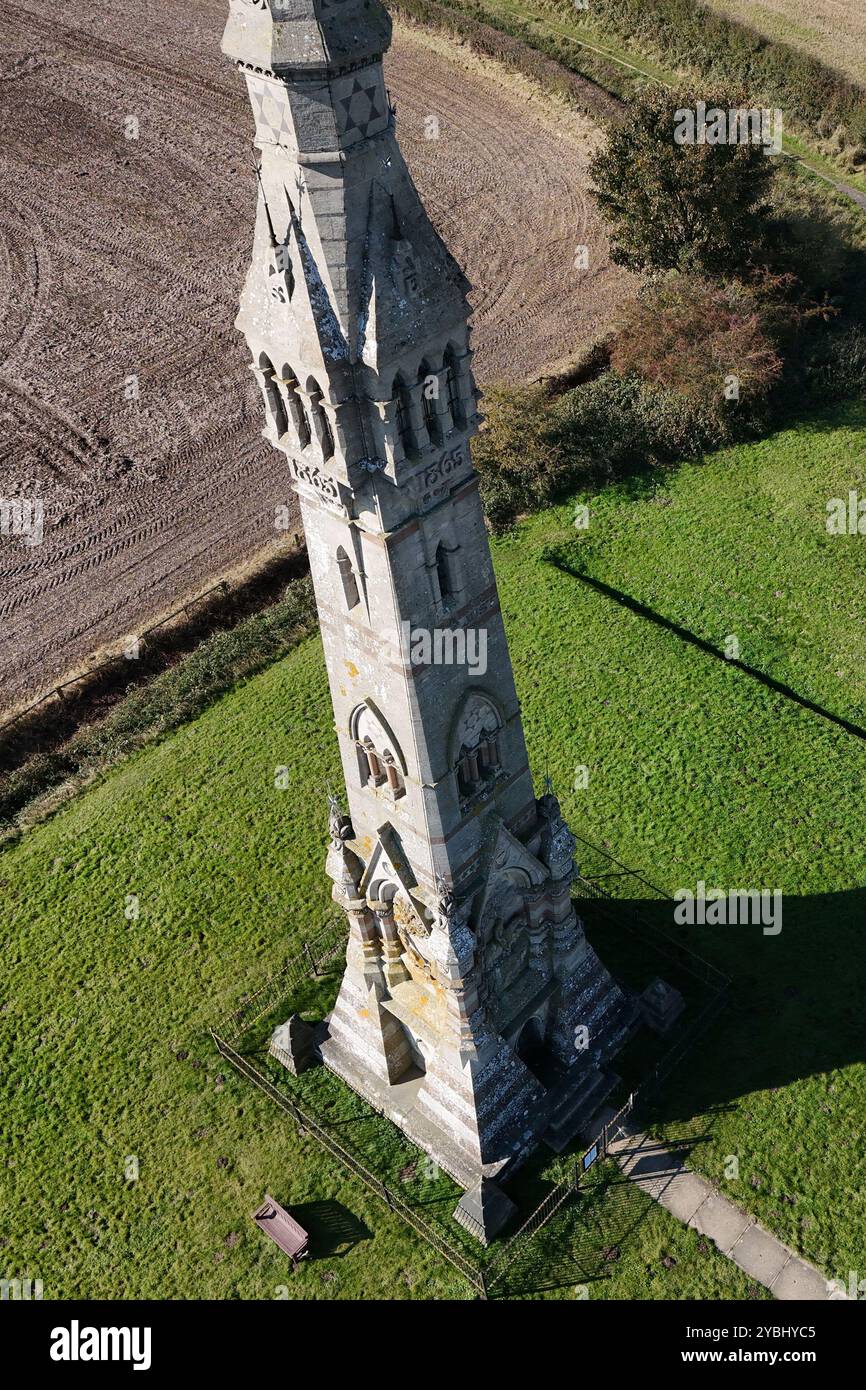 aerial view of Sir Tatton Sykes monument Historical landmark, Garton ...