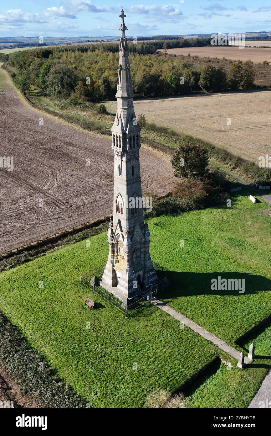 aerial view of Sir Tatton Sykes monument Historical landmark, Garton ...