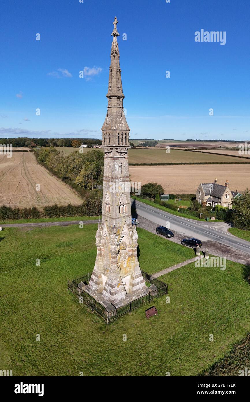 aerial view of Sir Tatton Sykes monument Historical landmark, Garton ...