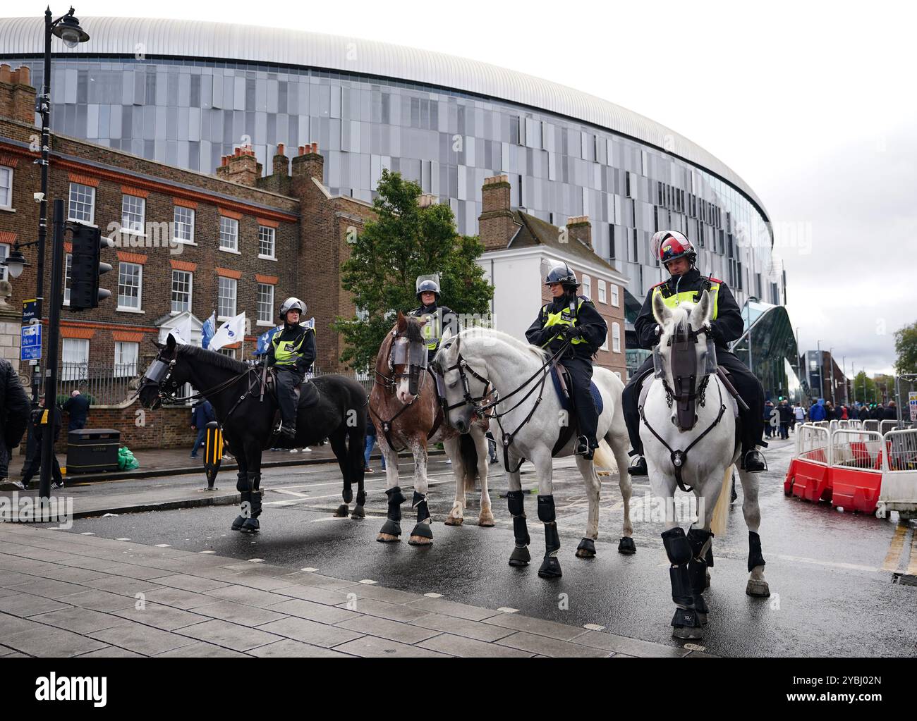 Mounted Police outside the ground ahead of the Premier League match at ...