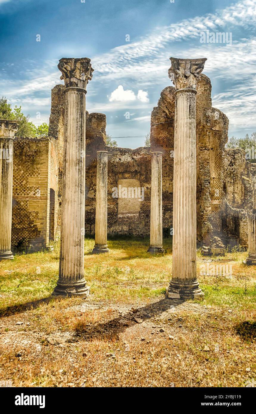 Roman ruins of Corinthian columns in Villa Adriana (Hadrian's Villa ...