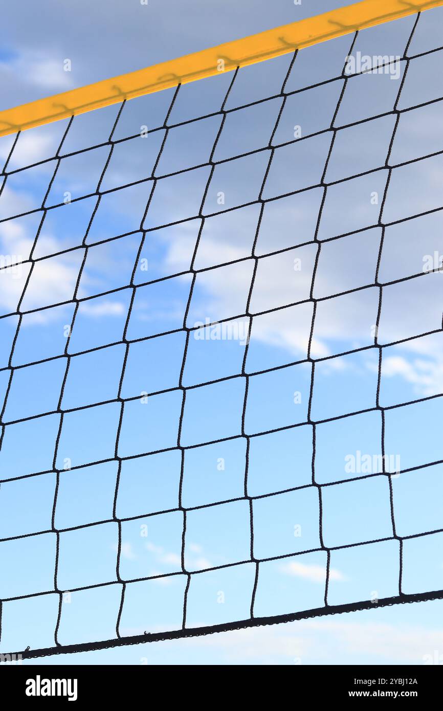 Beach volleyball net close-up. Fragment of a volleyball net on the ...