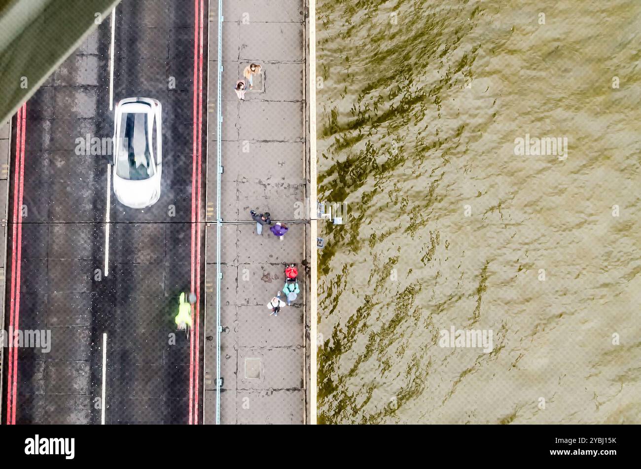 View from above through the Tower Bridge Glass Floor, London, UK Stock ...