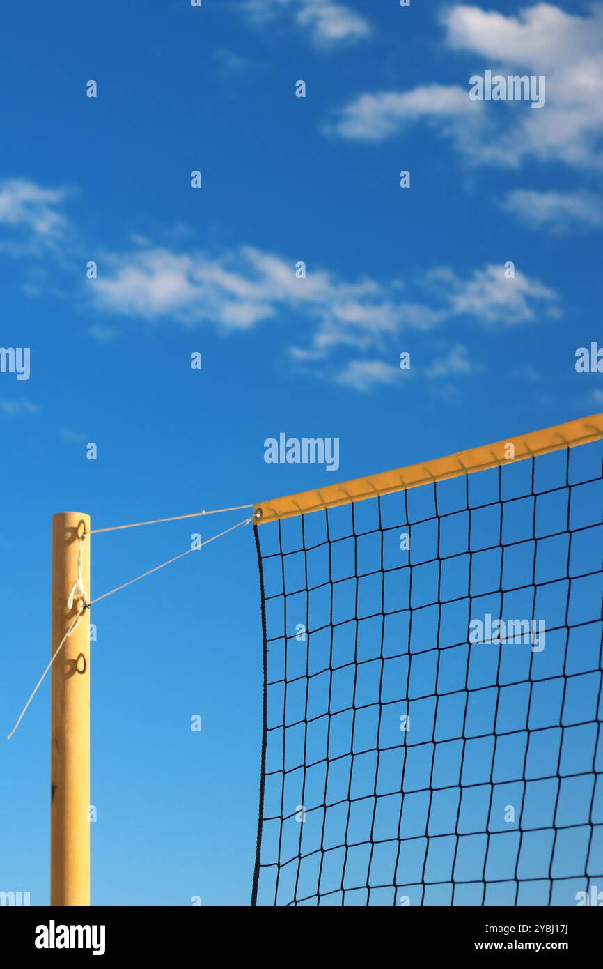 Beach volleyball net close-up. Fragment of a volleyball net on the ...
