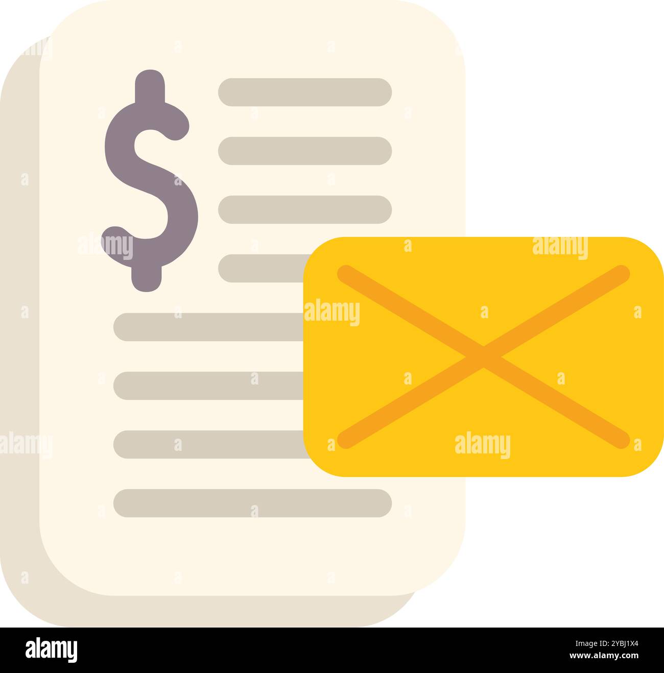 Invoice with mail envelope showing online payment concept Stock Vector ...