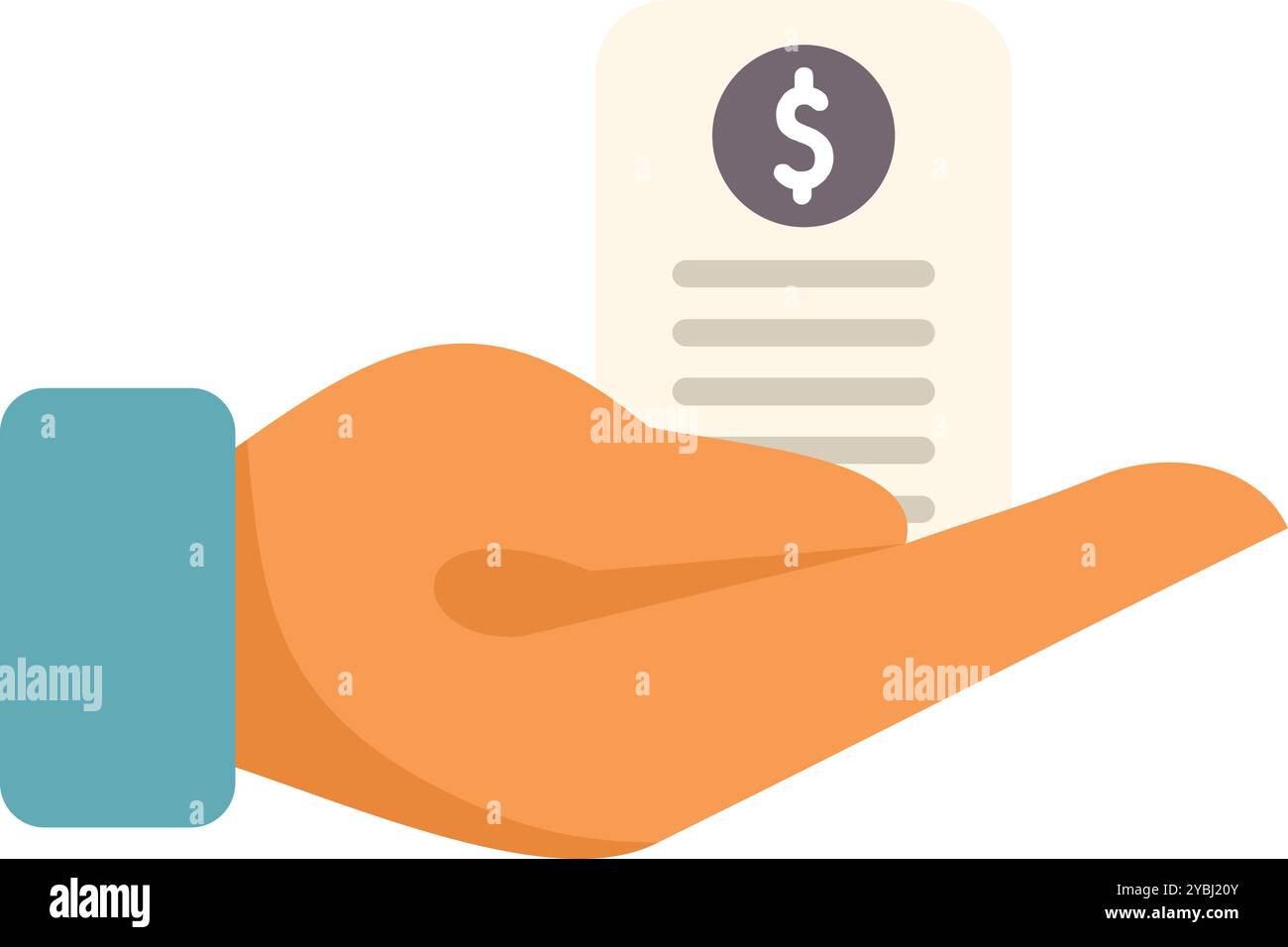 Hand holding invoice with dollar symbol for payment flat vector ...