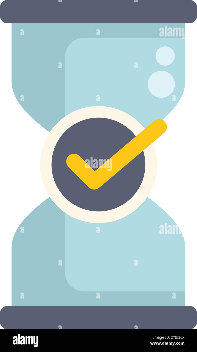 Hourglass is showing that time passing leads to completion and success ...