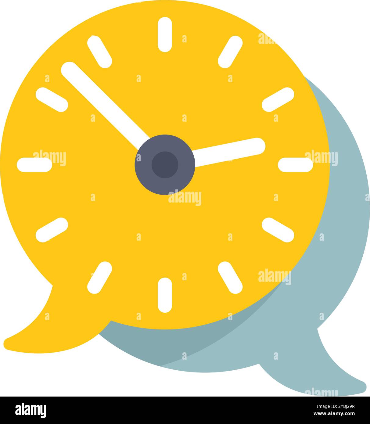 Clock face is talking about time management in a speech bubble Stock ...