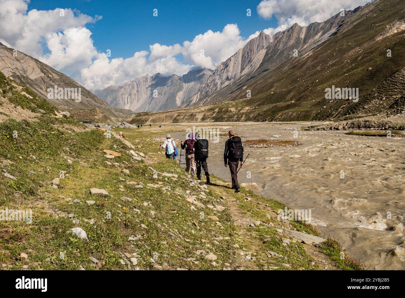 Trekking through the beautiful lush Warwan Valley, Pir Panjal Range ...