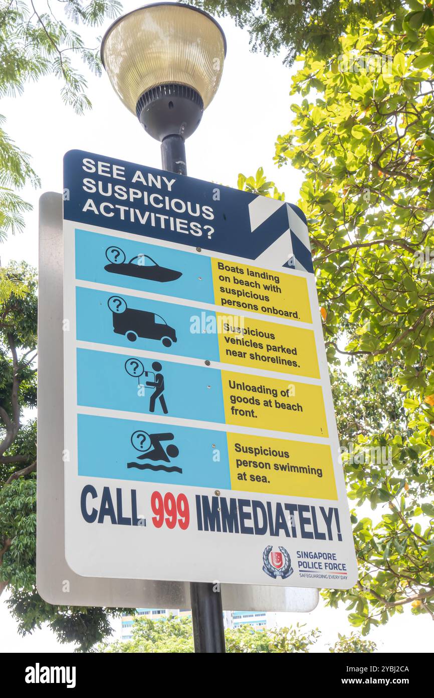 "See any suspicious activities? - call 999 immediately" police sign ...