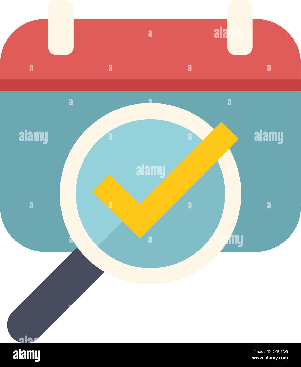 This vector illustration features a magnifying glass inspecting a ...