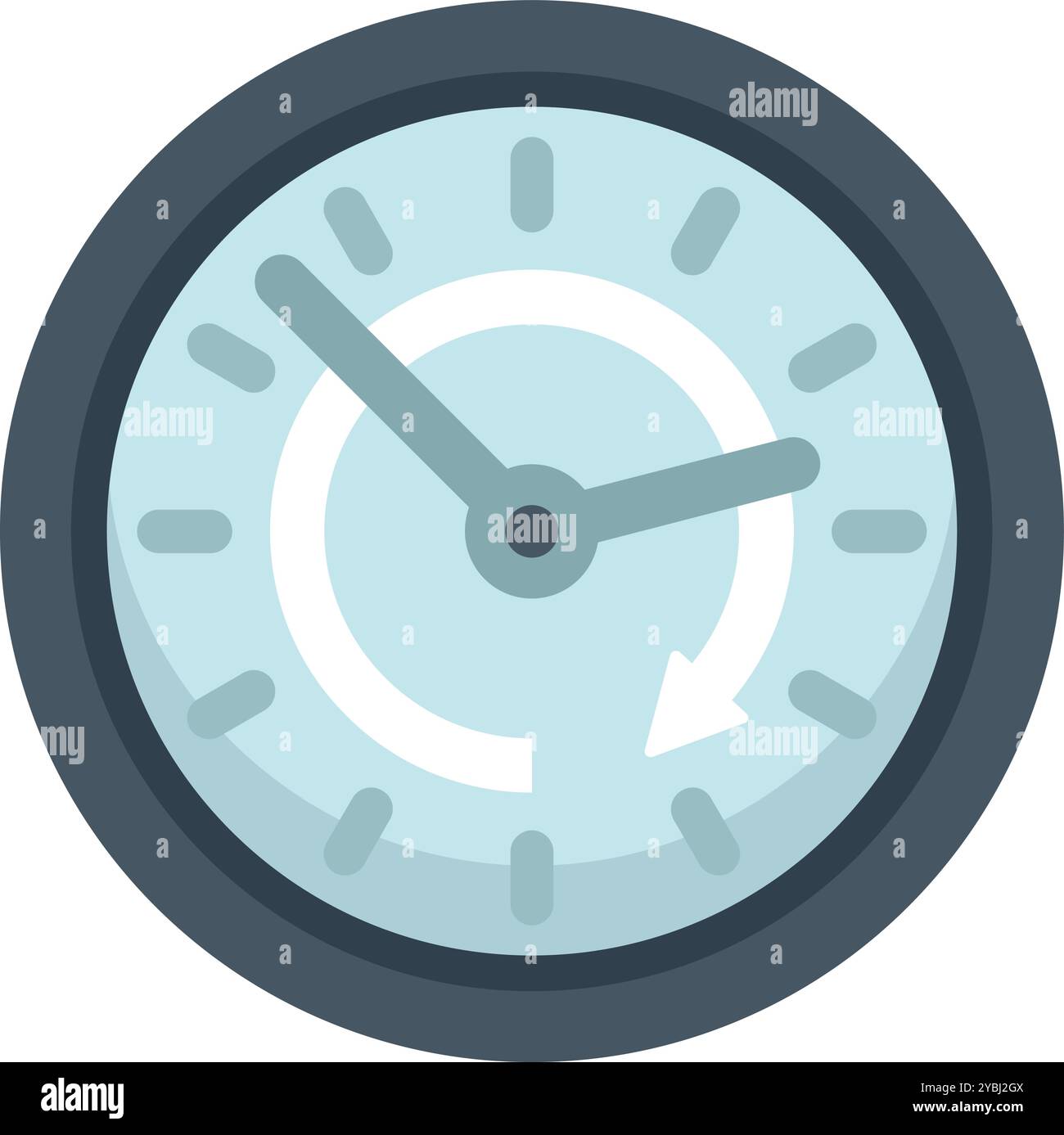 Clock face showing time passing with arrow icon in flat style Stock ...