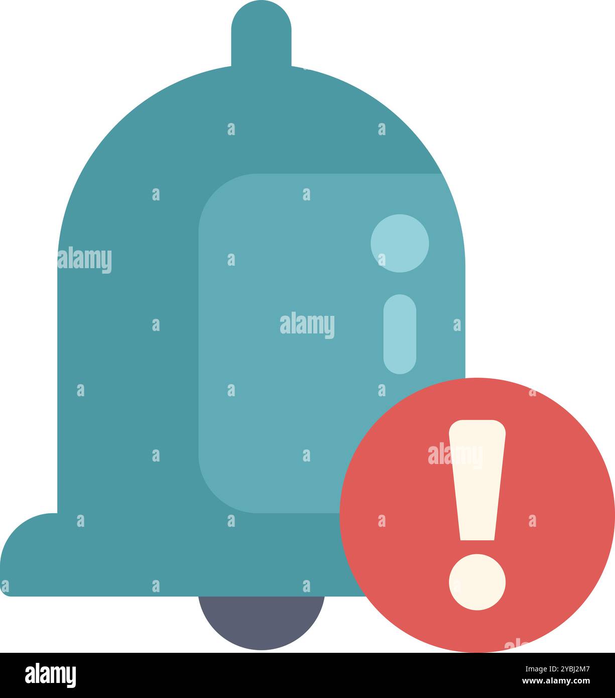 Notification bell icon is ringing, showing a new urgent message Stock ...