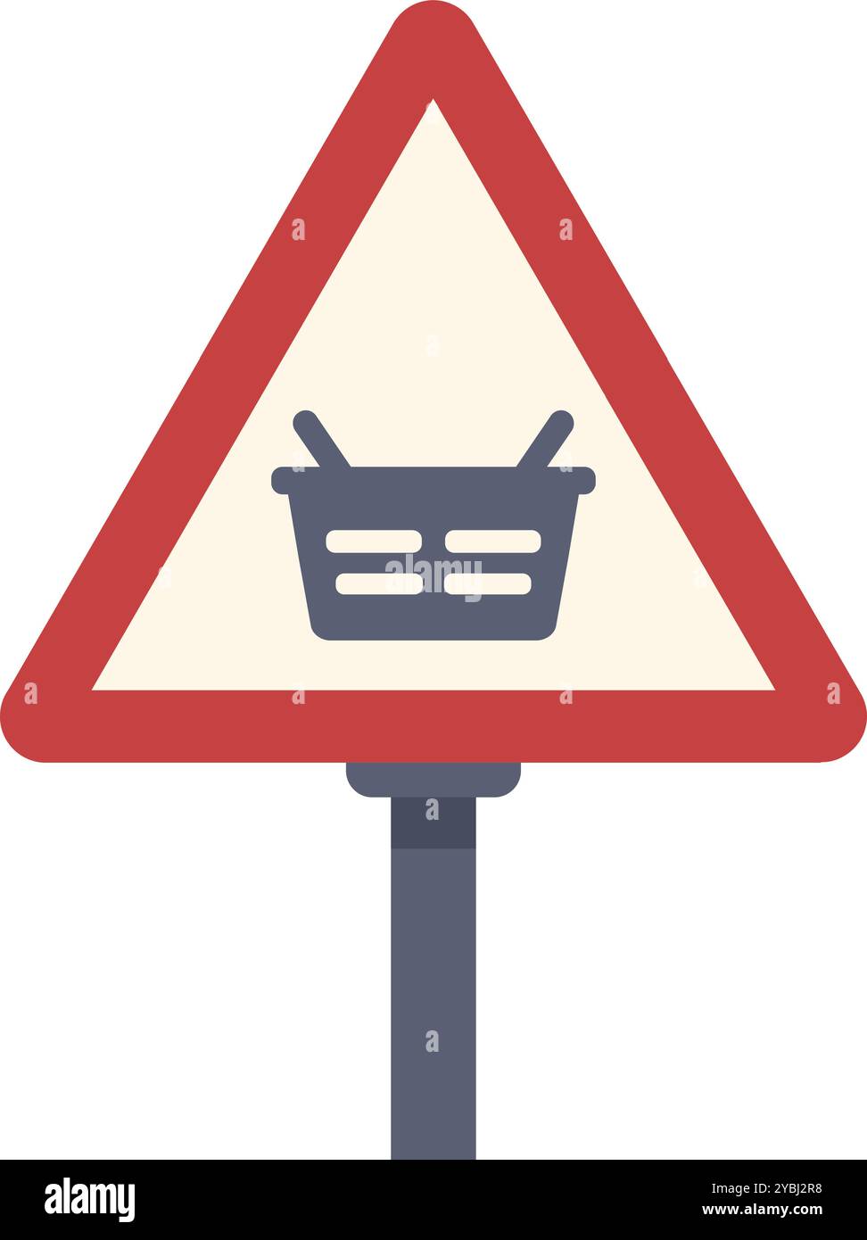 Minimalistic vector illustration of a shopping basket inside a red ...