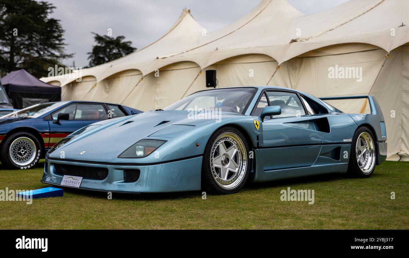 Ferrari F40 in Azzurro Hyperion on display at the Salon Privé Concours ...